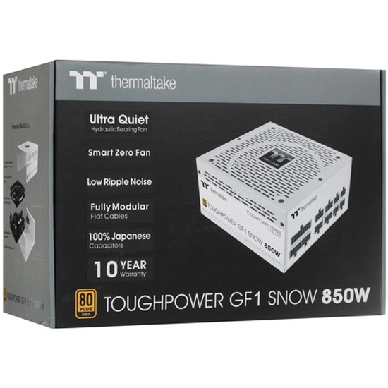 POWER SUPPLY (อุปกรณ์จ่ายไฟ) THERMALTAKE Toughpower GF1 850W Snow สีขาว (80 PLUS Gold) | Shopee ...