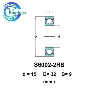 S6001-RS S6002-RS S6801-2RS S6802-2RS ตลับลูกปืนเม็ดกลมร่องลึกสแตนเลส ...