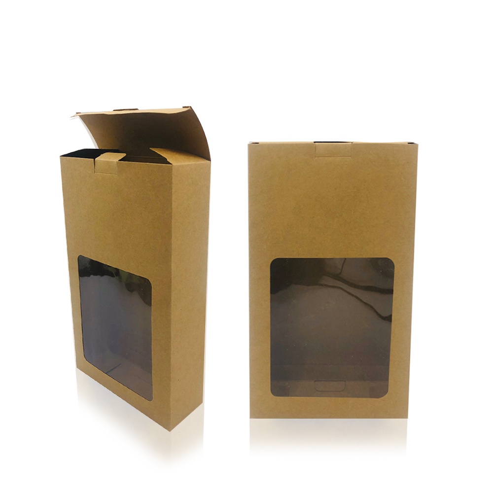 SC Paper-Pack กล่องคราฟท์มีหน้าต่าง ฝาลิ้นซ้าย-ขวา ขนาด 16.5x27.5x5.5cm ...