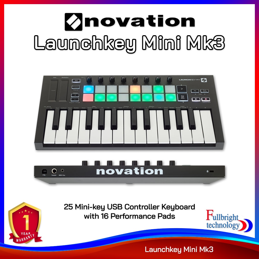 Novation Launchkey Mini MK3 MIDI Keyboard Controller ขนาดเล็ก จำนวน 25 คีย์ ประกันศูนย์ 1 ปี ...