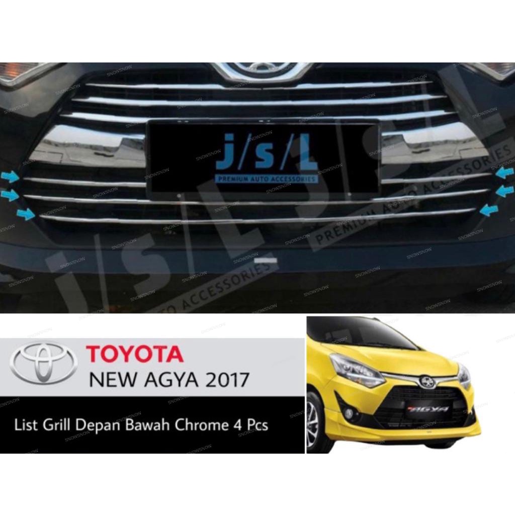 รายการ Agya 2017 2021 Front Lower Trim Chrome Front Grill | Shopee Thailand