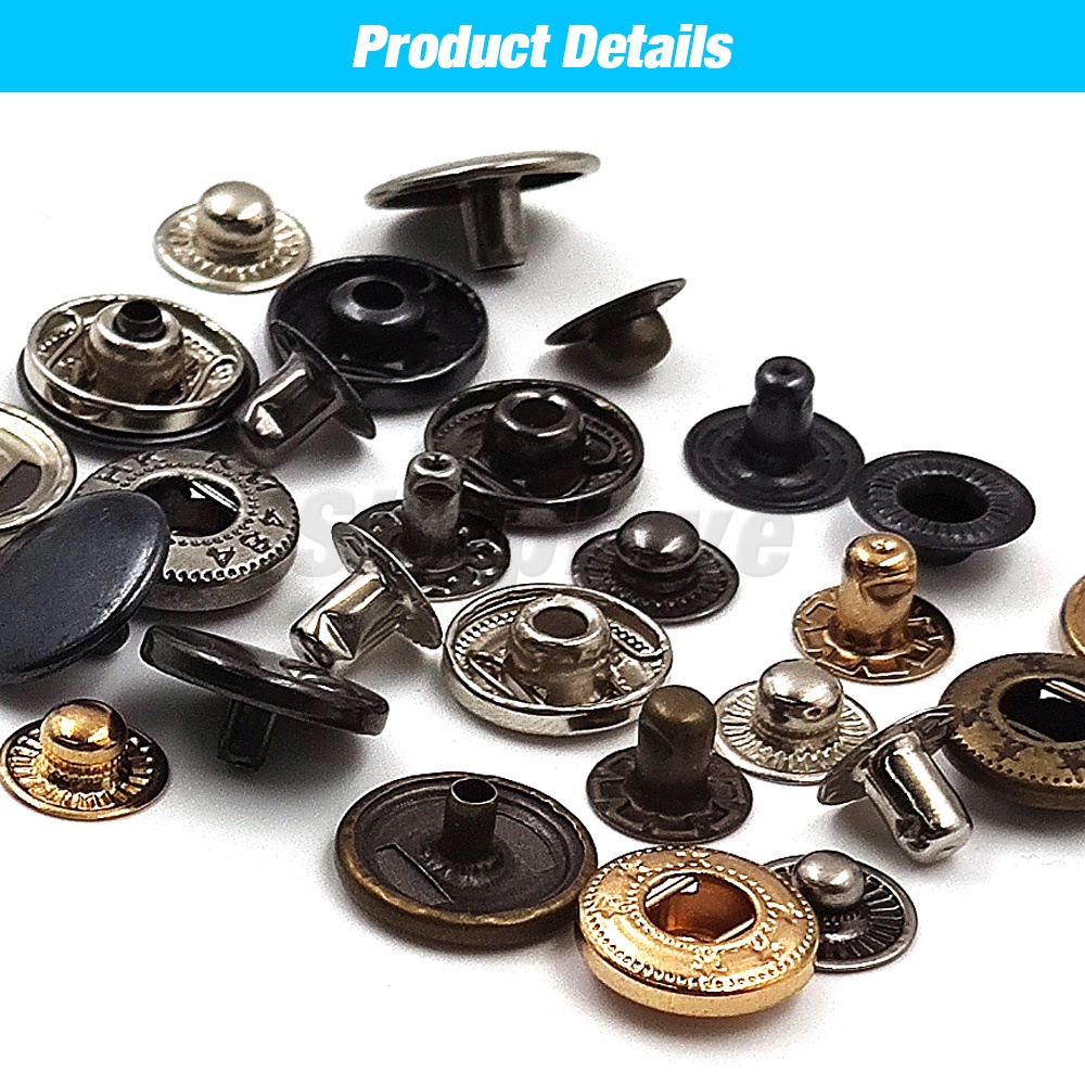 50-70 ชุด Snap Fasteners โลหะ Snaps กดปุ่ม Studs สําหรับเย็บเสื้อผ้า ...