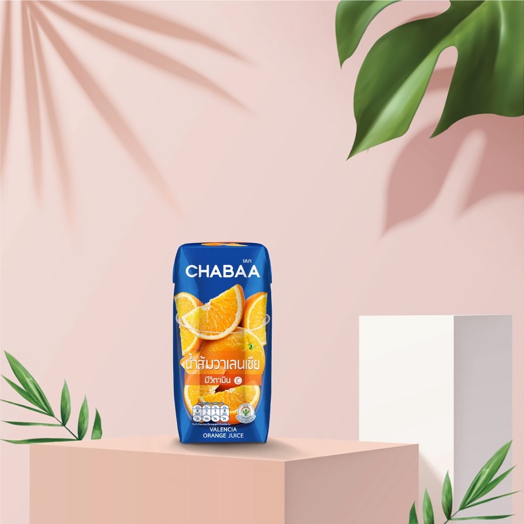 CHABAA น้ำส้มวาเลนเซีย 40% 180 มล. (18 กล่อง) | Shopee Thailand