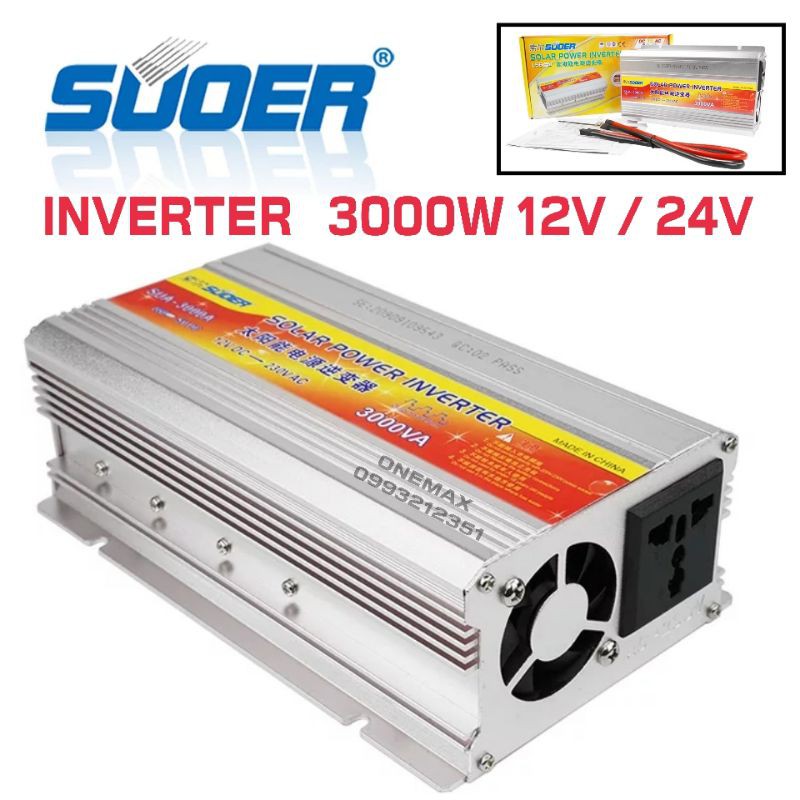 SUOER อินเวอร์เตอร์ 3000W 12V/24V (ตัวเลือก 12V หรือ 24V) Power ...