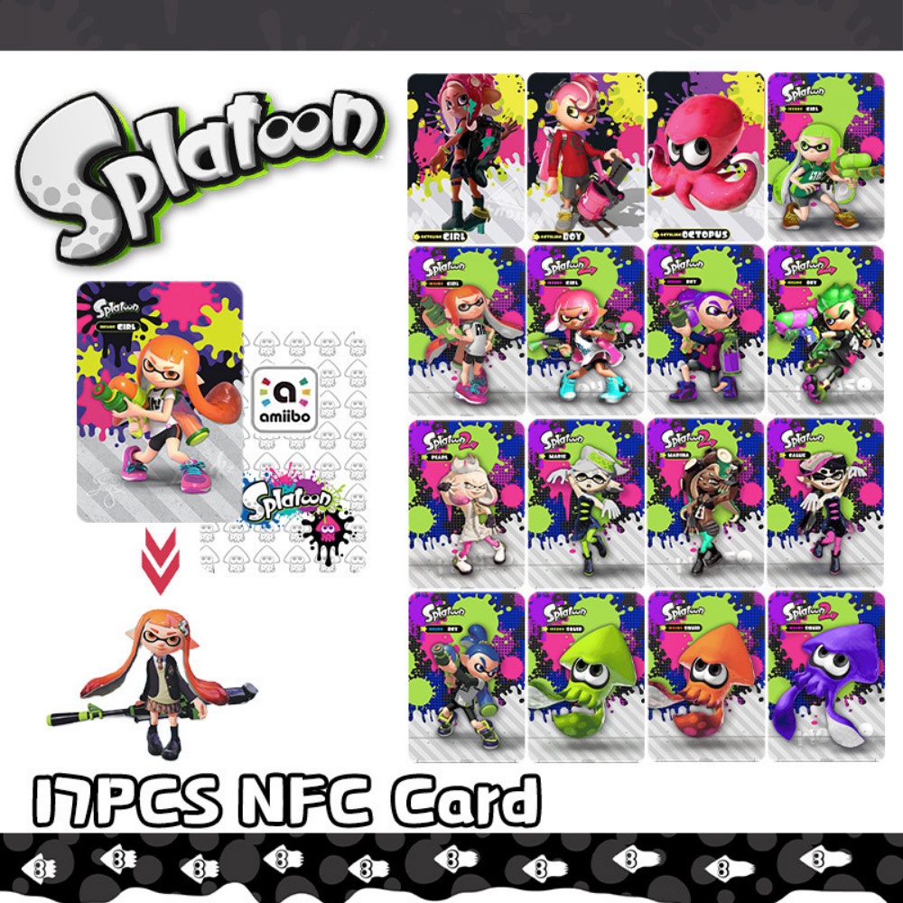17pcs Splatoon 3 2 1 Universal Card Jet Crossover Card NFC Amiibo การ์ด ...