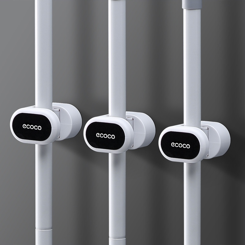 [พร้อมส่ง]ECOCO ที่แขวนไม้ถูพื้น ติดผนัง รุ่นไม่ต้องเจาะ ที่หนีบไม้กวาด ติดผน ที่เก็บไม้กวาด ...