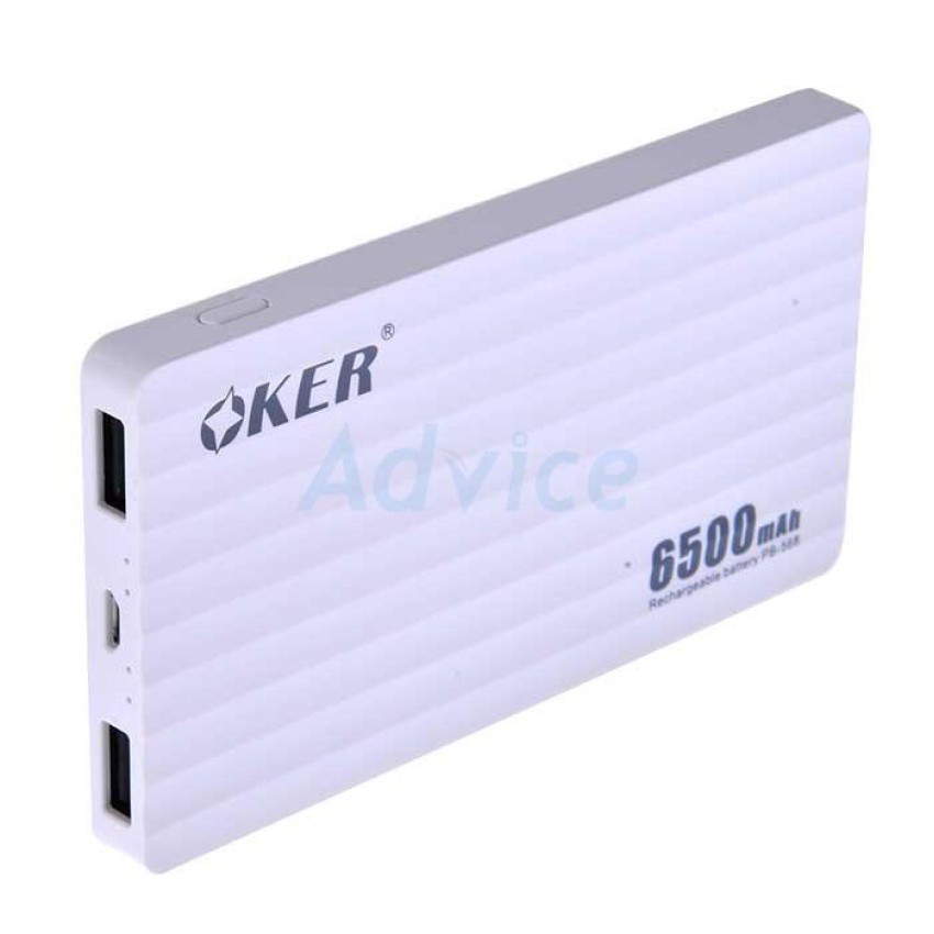 OKER POWER BANK 6500 mAh (PB-568) White | Shopee Thailand