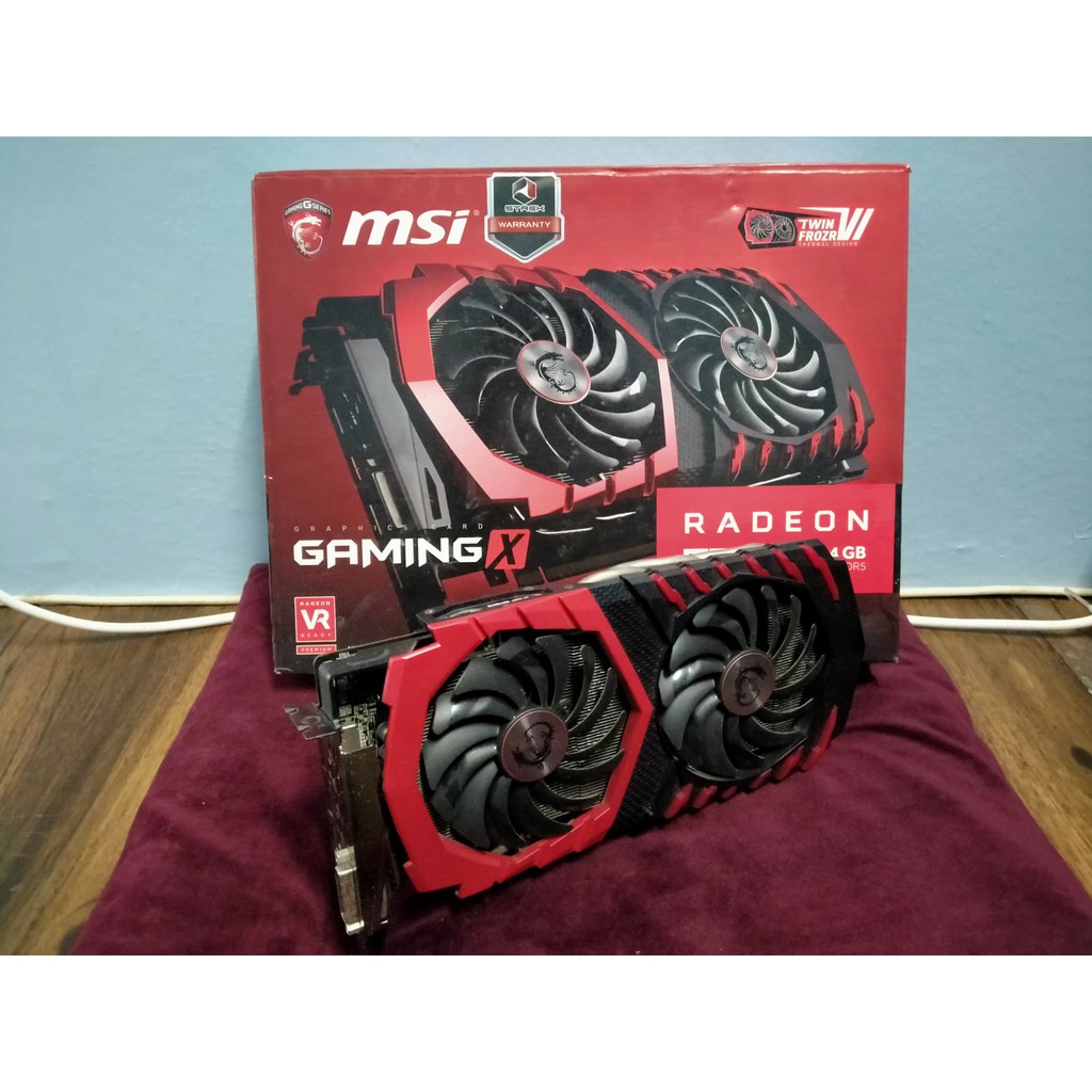 การ์ดจอ MSI RX480 GAMING-X 4GB(สินค้าไฟสีแดงไม่ติด ไฟ MSI สีขาวติด ...