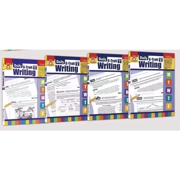 Evan-Moor Daily 6-Trait Writing Grade 1~8 แบบฝึกหัด การเขียน | Shopee ...