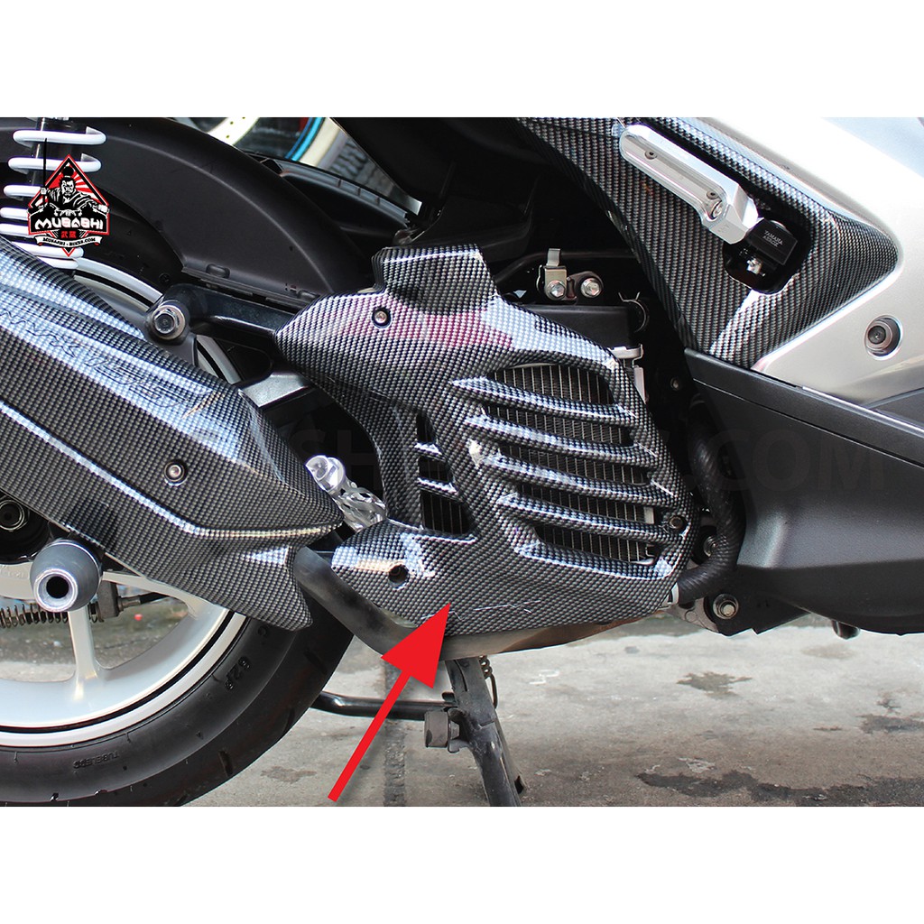 Aerox Dip film carbon and Chrome radiator cover for Yamaha Aerox 155 ...