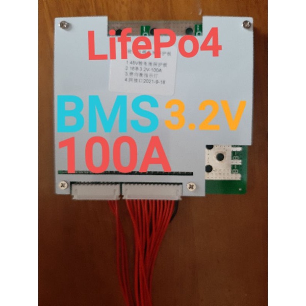 BMS3.2V 100A บอร์ดป้องกันแบตเตอรี่ลิเธียมฟอสเฟต48V บีเอ็มเอส 3.2 V ...