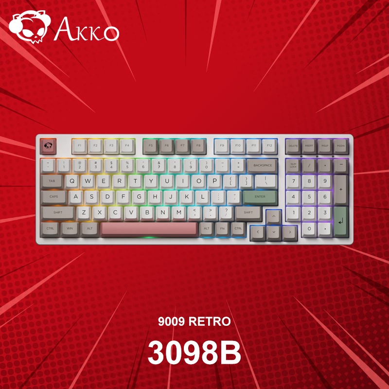 คีย์บอร์ด Akko 3098B 9009 Retro (ภาษาอังกฤษ) ประกันศูนย์ 1 ปี | Shopee ...