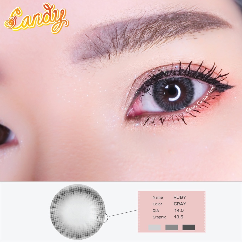 คอนแทคเลนส์ Ruby gray พร้อมส่งแบบปกติ และค่าสายตาสั้น 0.00- 4.00 (สายตา ...