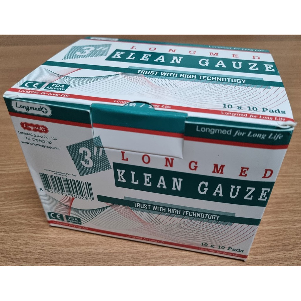 Longmed Klean Gauze ลองเมด คลีนก๊อซ ผ้าก๊อชใยสังเคราะห์ ขนาด 3 นิ้ว | Shopee Thailand
