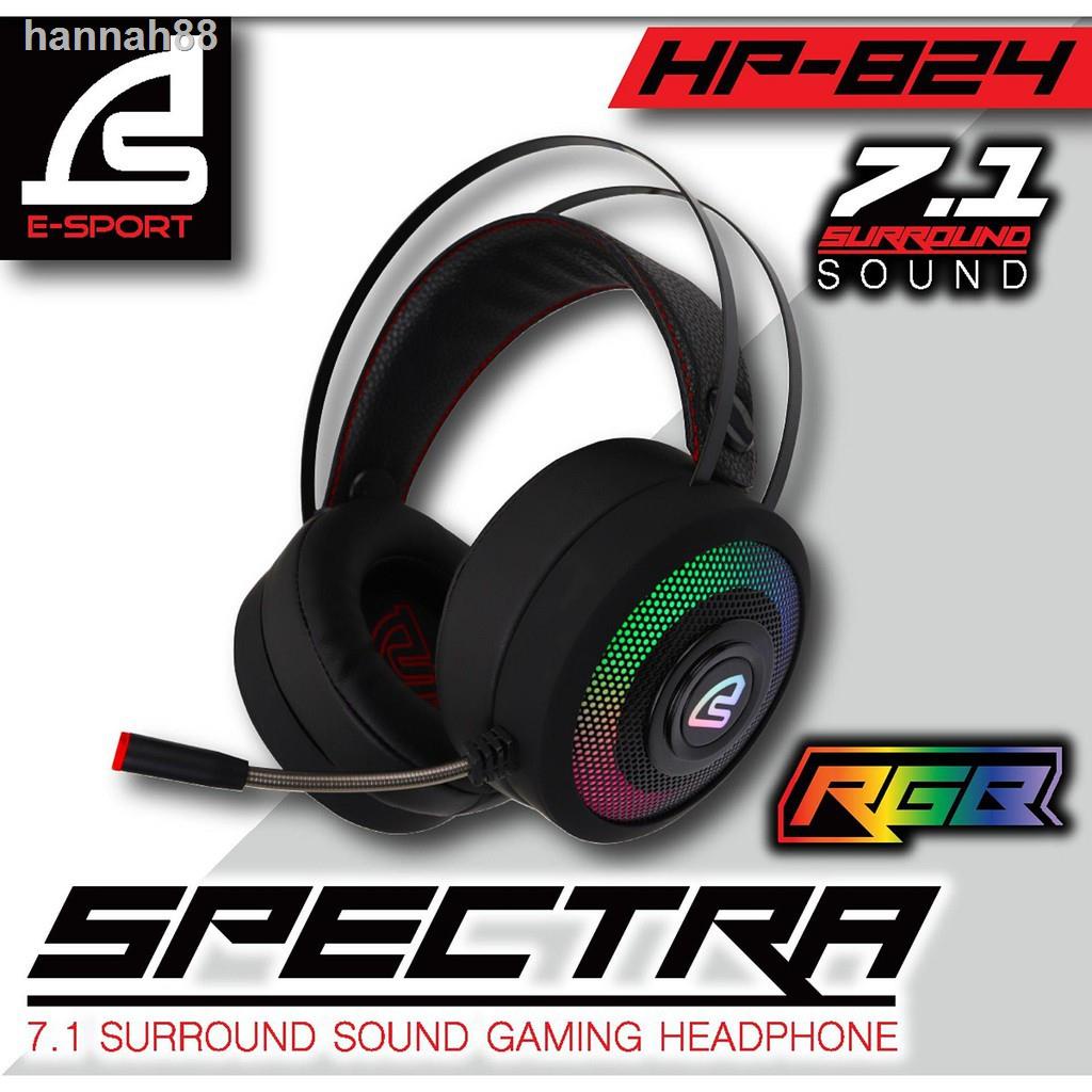 ♚ ♈หูฟังเกมมิ่ง SIGNO E-Sport HP-824 Spectra ไฟ RGB ระบบเสียง 7.1 หูฟัง ...