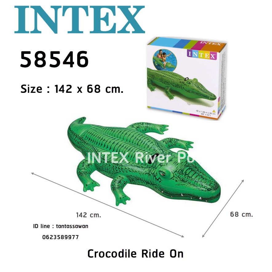 Intex 58546 Crocodile Ride On แพจระเข้สีเขียว | Shopee Thailand