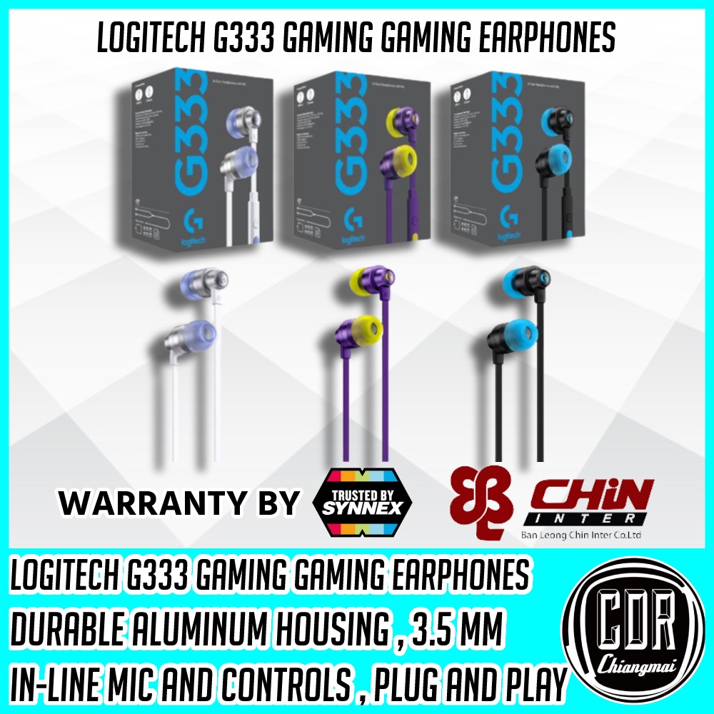 Logitech G333 หูฟัง In-Ear เกมมิ่ง มีทัั้งแจ็ก 3.5 และ Type C (รับ ...