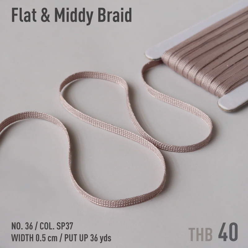 MOMOTARA No. 36 เทปถัก Braid เทปถักแบน Flat & Middy Braid ขนาด 0.5 CM ...