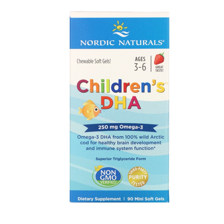 Nordic Naturals, Children's DHA, Ages 3-6 Strawberry, 250 mg | Shopee ...