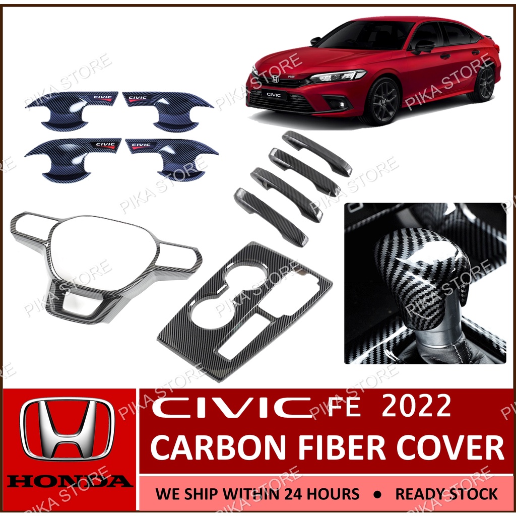 [Civic Fe 2022] Honda Civic FE ภายในฝาครอบคาร์บอนไฟเบอร์พวงมาลัย Trim ...