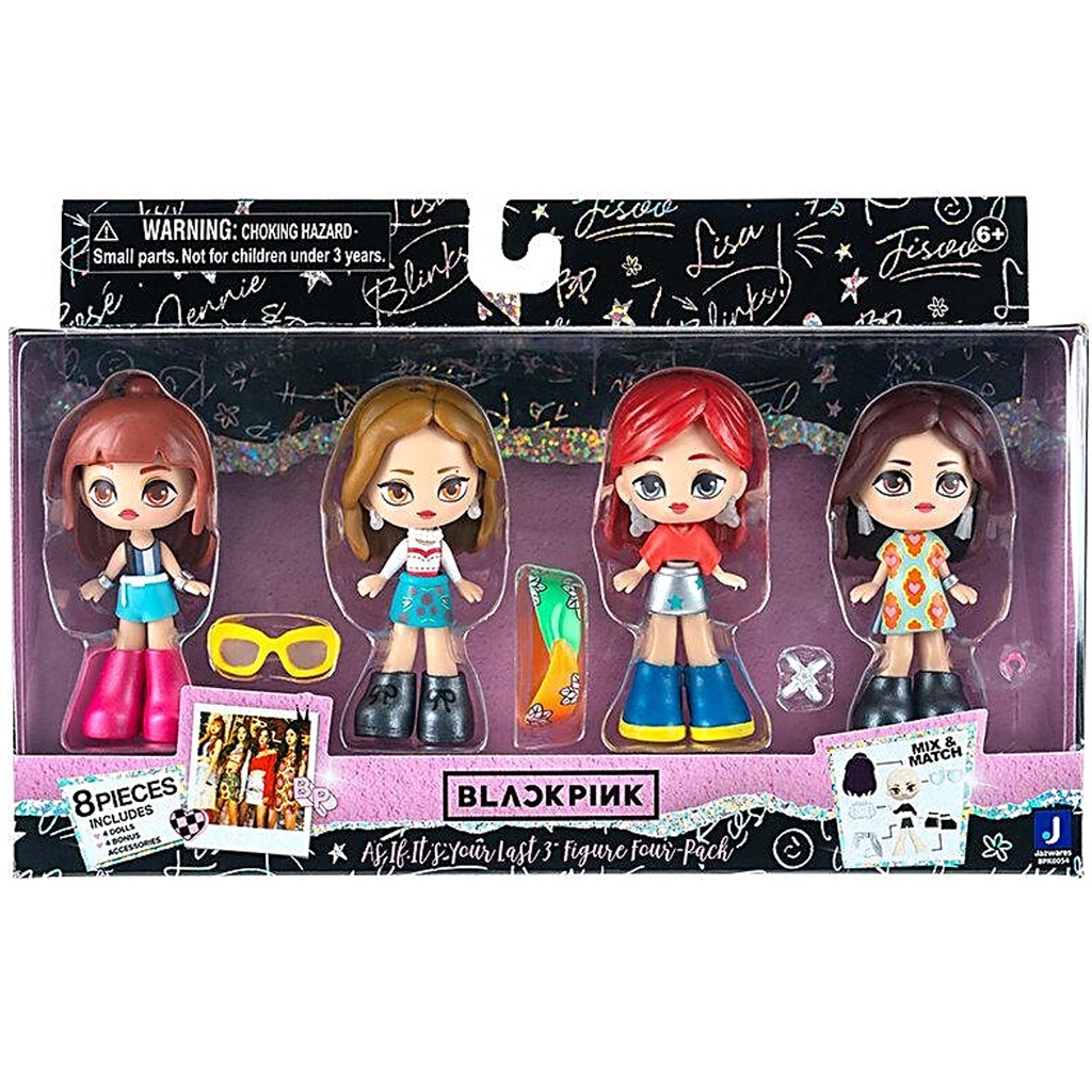 BLACKPINK AS IF IT'S YOUR LAST Fugure Four Pach เซ็ตตุ๊กตาฟิกเกอร์โมเดลวงแบล็คพิ้งค์ 4 ตัว ...