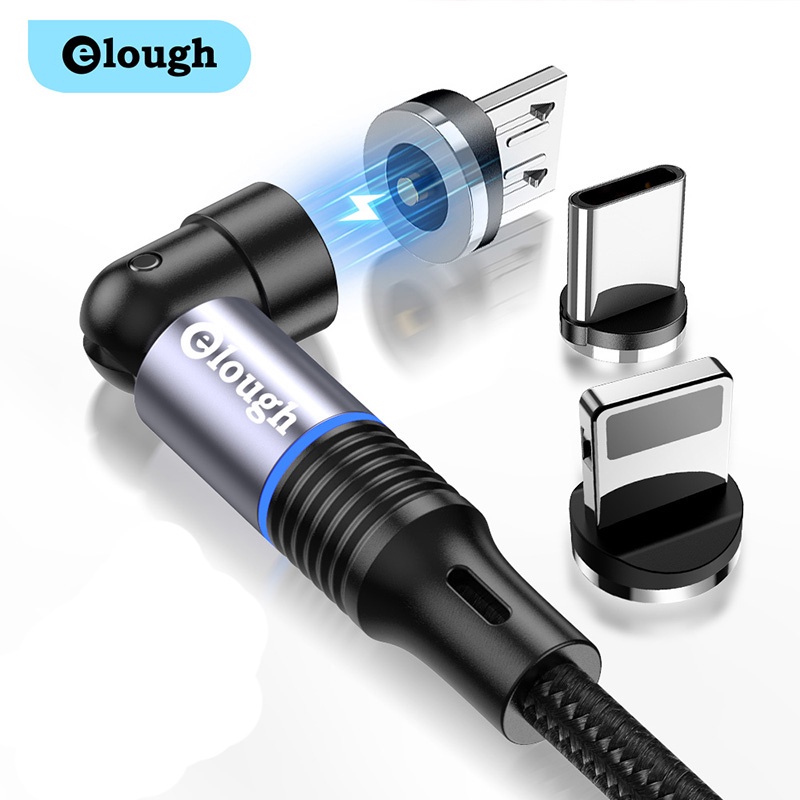 Elough 540 Rotate Magnetic Cable Fast Charging Micro USB C Cable Magnet ...
