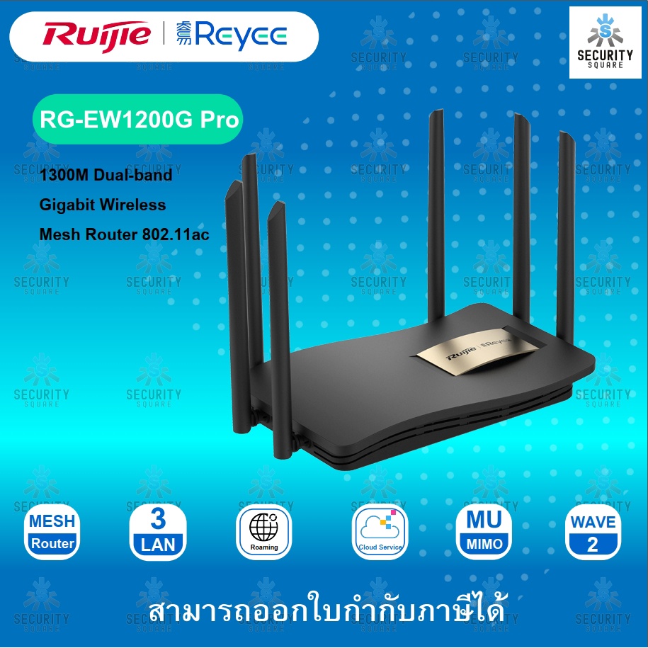 Ruijie 1300M dual-band Gigabit wireless home router รุ่น RG-EW1200G Pro ...