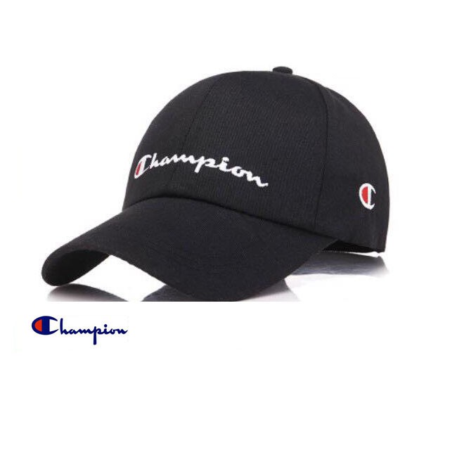 หมวกChampion Cap หมวกแชมป์เปี้ยน โลโก้ พร้อมตัวอักษร Champion (สีดำ ...