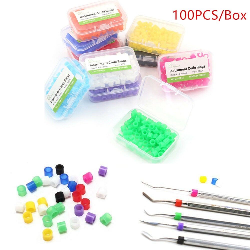 Dental Hygienist Instrument Silicone Color Code Rings 100 ชิ้น ...