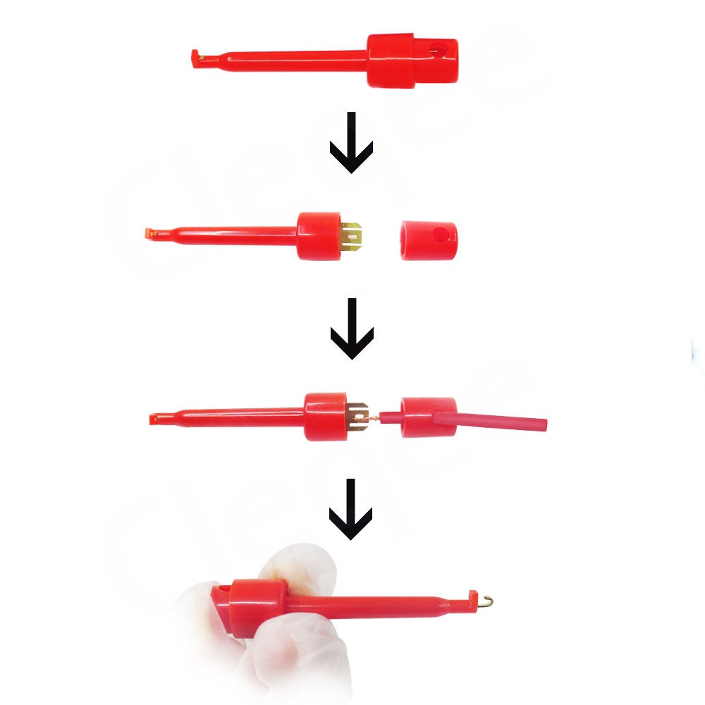 (2 ขิ้น) 43 mm / 58 mm คลิป ตะขอเกี่ยว โพรบ Test Hook Clip Grabbers ...