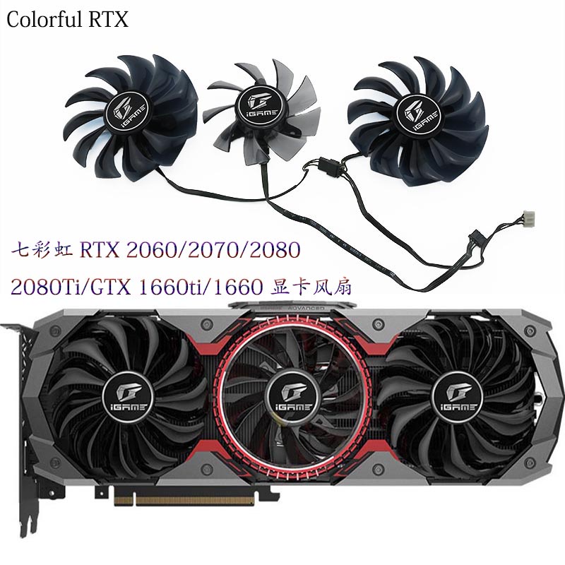 สีสัน Rainbow RTX 2060/2070/2080/2080Ti/1660ti/1660 AD กราฟิกการ์ดพัดลม ...