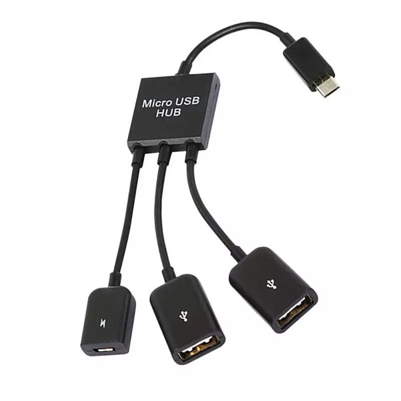 3 In 1 Micro USBการชาร์จไฟHost OTG Hubสายเคเบิลอะแดปเตอร์สำหรับโทรศัพท์ ...