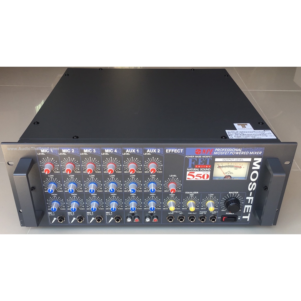 NPE FET-550 POWER MIXER 4 MIC/2 AUX ; 2 EQ/CH MASTER 3 EQ | Shopee Thailand