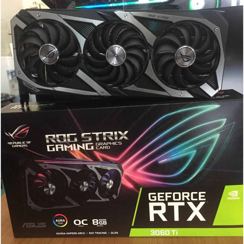 การ์ดจอ rtx 3060ti ASUS ROG STRIX GAMING RTX 3060 TI OC 8GB | Shopee ...