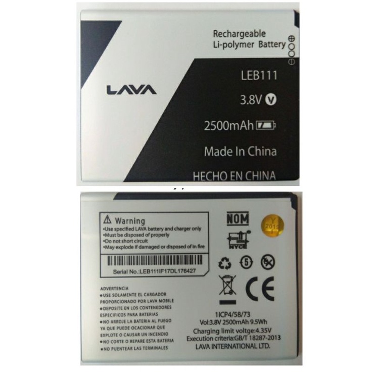 แบตเตอรี่ Lava 60 / 80/ 820 ความจุ 2500mAh รับประกัน3 เดือน | Shopee ...
