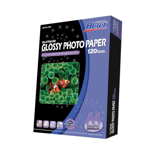 Hi-jet กระดาษโฟโต้ ผิวมัน Inkjet Platinum Glossy Photo Paper 120 แกรม ...