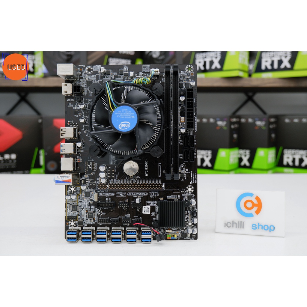 ชุดซีพียูพร้อมเมนบอร์ด CPU : INTEL PENTIUM G4600 3.6 GHz MB : BTC B250C NO BOX (ใส่การ์ดจอได้ 12 ...