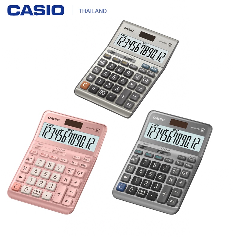 Casio เครื่องคิดเลข ตั้งโต๊ะ รุ่น DF-120BM DF-120FM ของใหม่ เครื่องคิดเลขตั้งโต๊ะ 12 หลัก ของแท้ ...
