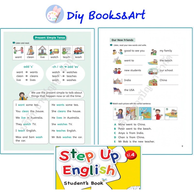 หนังสือ Step Up English Student Book/Workbook 1-6 (ธารปัญญา) ราคาแยก ...