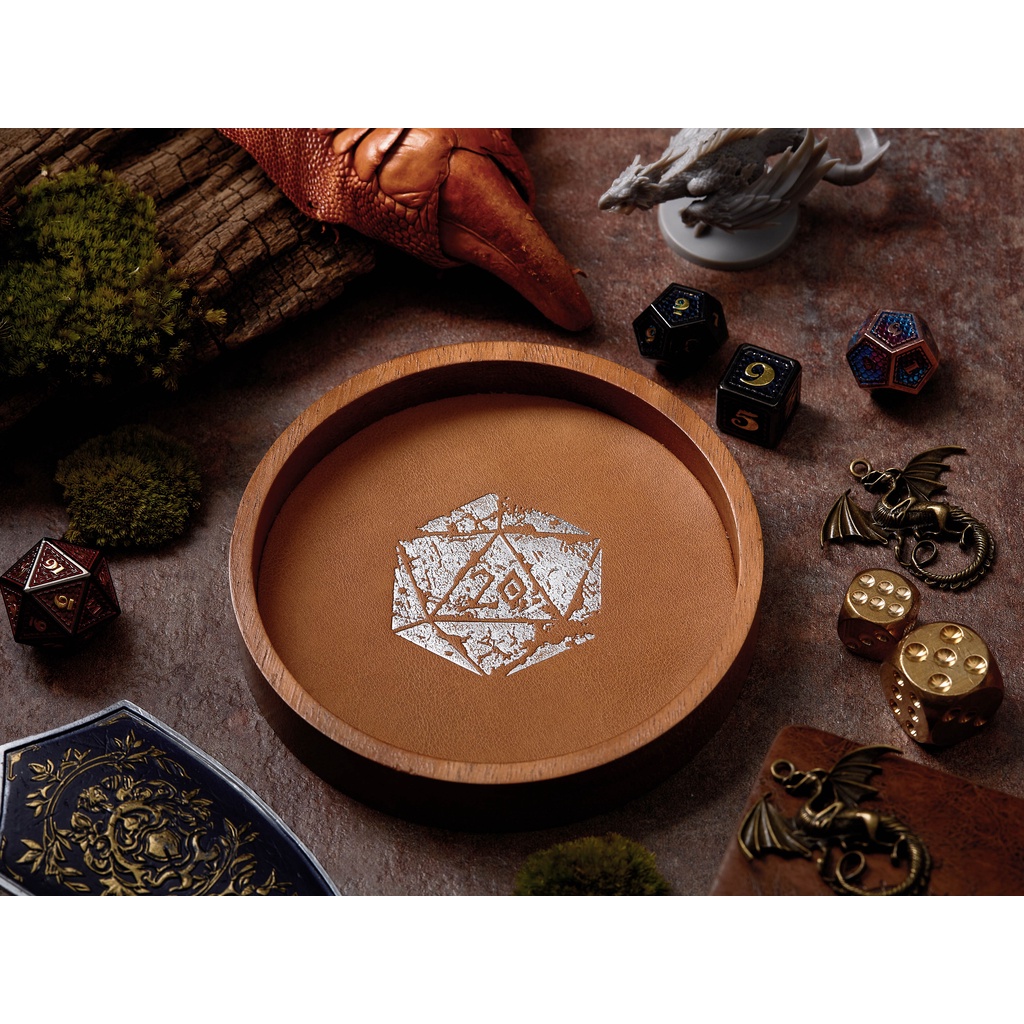 Antique D20 Circle Mini Tray | ถาดไม้ ถาดทอย ลูกเต๋า Dice DnD D&D MTG ...