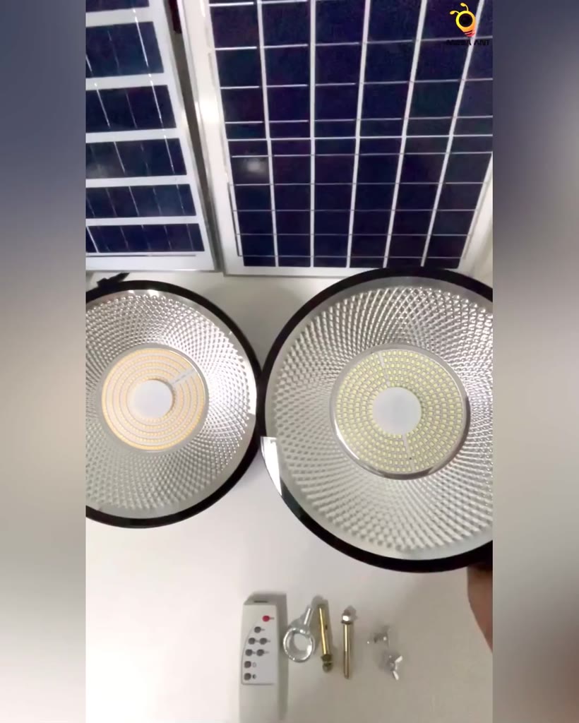 ทนสว่างยันเช้า (Hibay Solar UFO) แสงวอร์ม/แสงขาว (5000w/3000w/1500w)โซล่าเซลล์ ip66 (แถมสายยาว5 ...