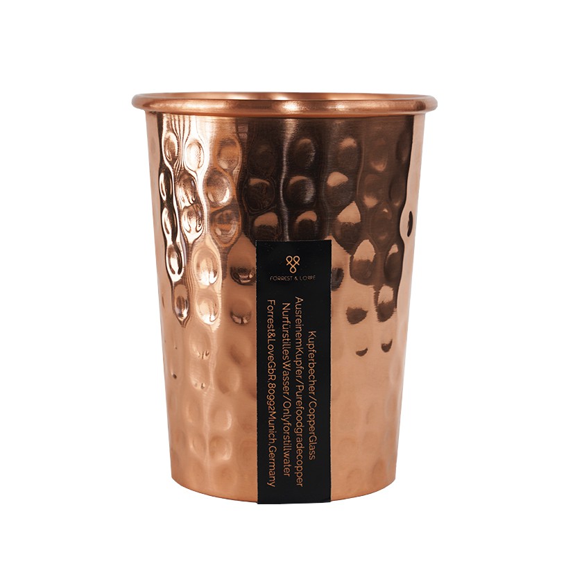FORREST & LOVE | PREMIUM HAMMERED COPPER WATER GLASS | แก้วน้ำทองแดง ลายตอก 300ML | Shopee Thailand