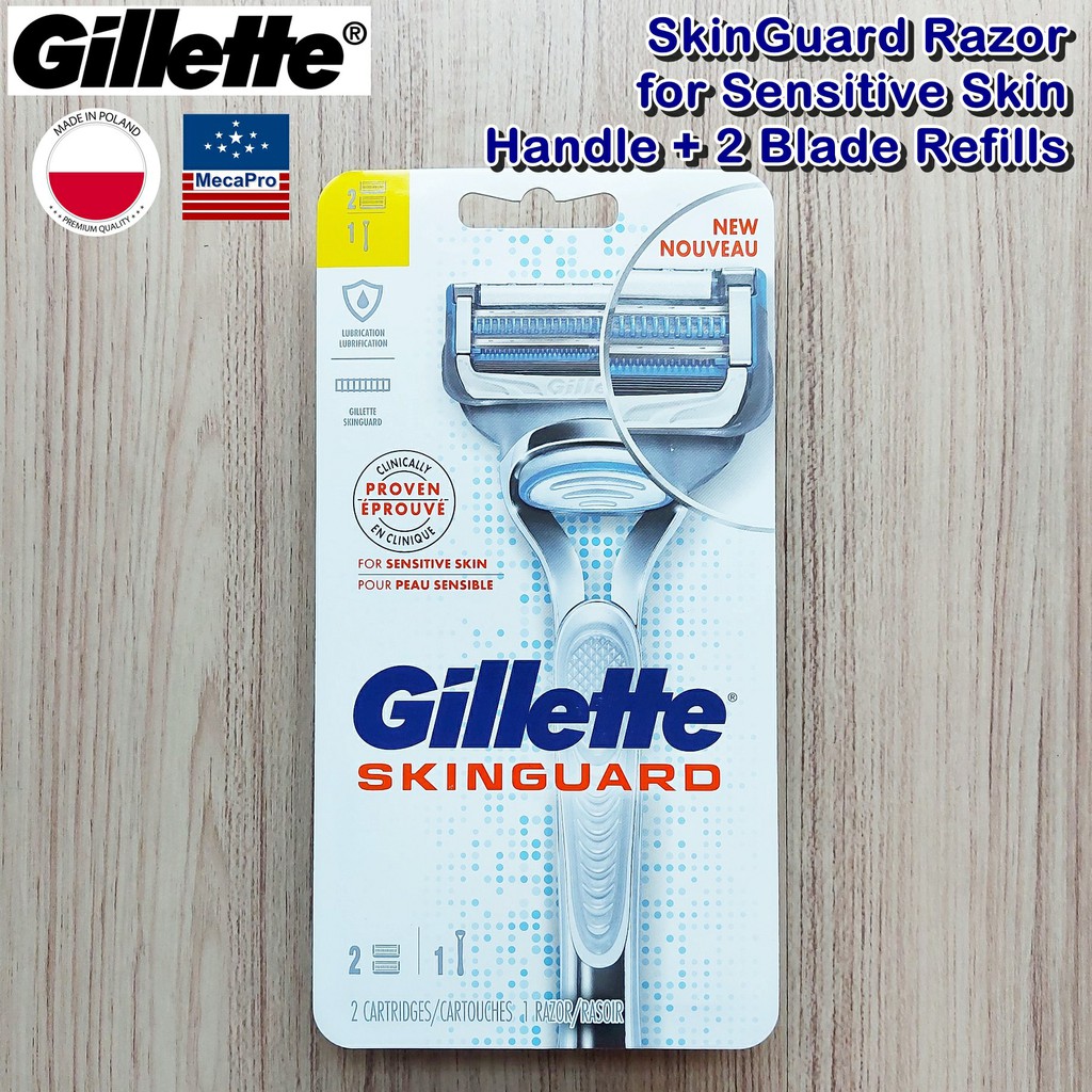 Gillette® SkinGuard Razor for Sensitive Skin Handle + 2 Blade Refills ...