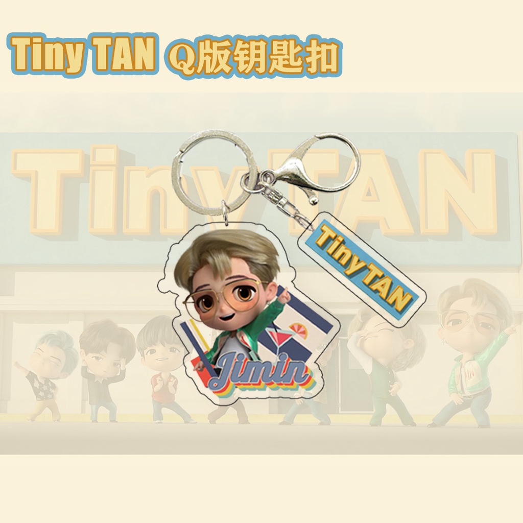 บีทีเอส BTS TinyTAN Cartoon Acrylic Keychain JK,V,Jimin,RM,jhope,SUGA,JIN Pendant | Shopee Thailand