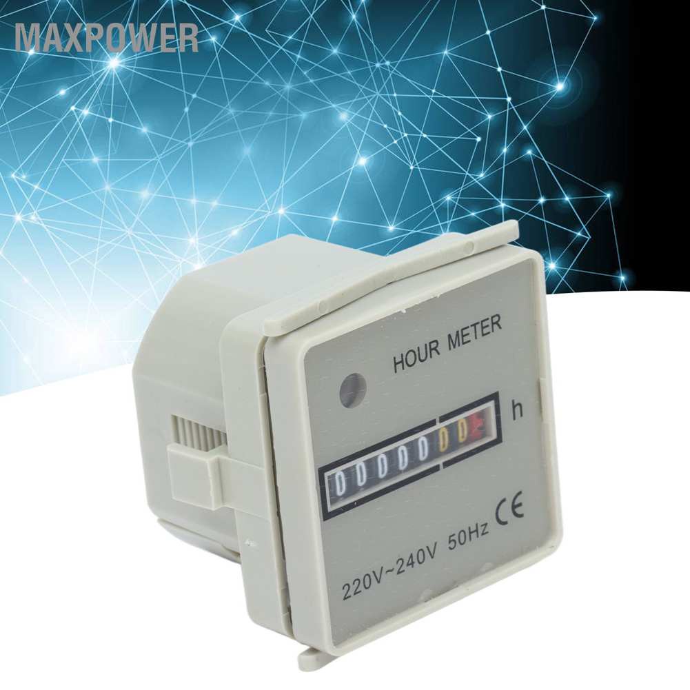 Maxpower Hour Meter Mechanical Counter Industrial Timer with Indicator ...