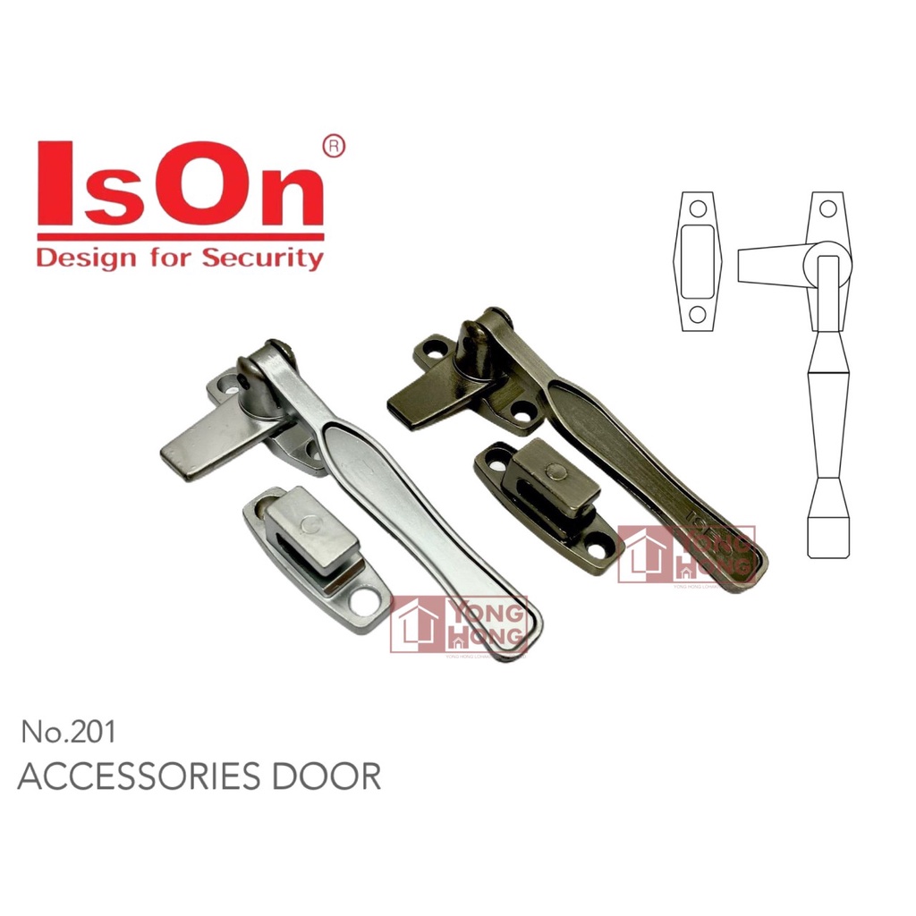 มือจับบานกระทุ้ง ISEO ISON No.201-SS / 201-BR สีบอร์น-สีชา | Shopee Thailand