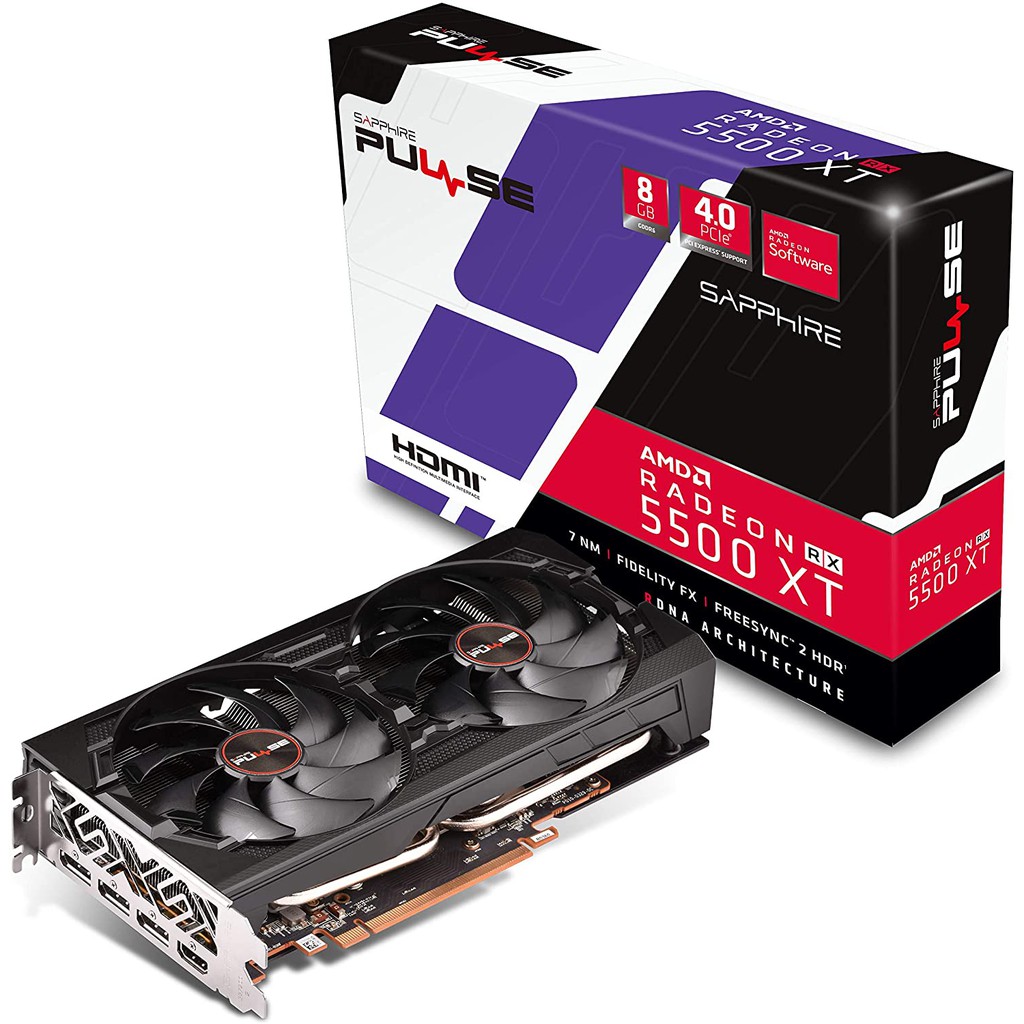VGA (การ์ดแสดงผล) SAPPHIRE Pulse Radeon RX 5500 XT 8G GDDR6 RX5500XT ...