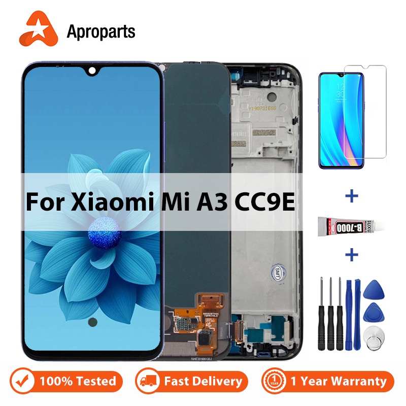 ใหม่ 100% อะไหล่หน้าจอสัมผัส LCD พร้อมกรอบ สําหรับ Xiaomi Mi A3 CC9E Xiaomi MiA3 M1906F9SH ...