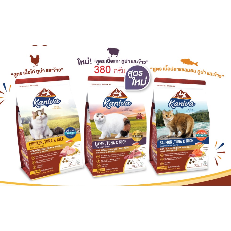 [380-400กรัม] Kaniva คานิวา อาหารแมว ย่อยง่าย ลดปัญหาท้องเสีย ลูกแมวทานได้ | Shopee Thailand