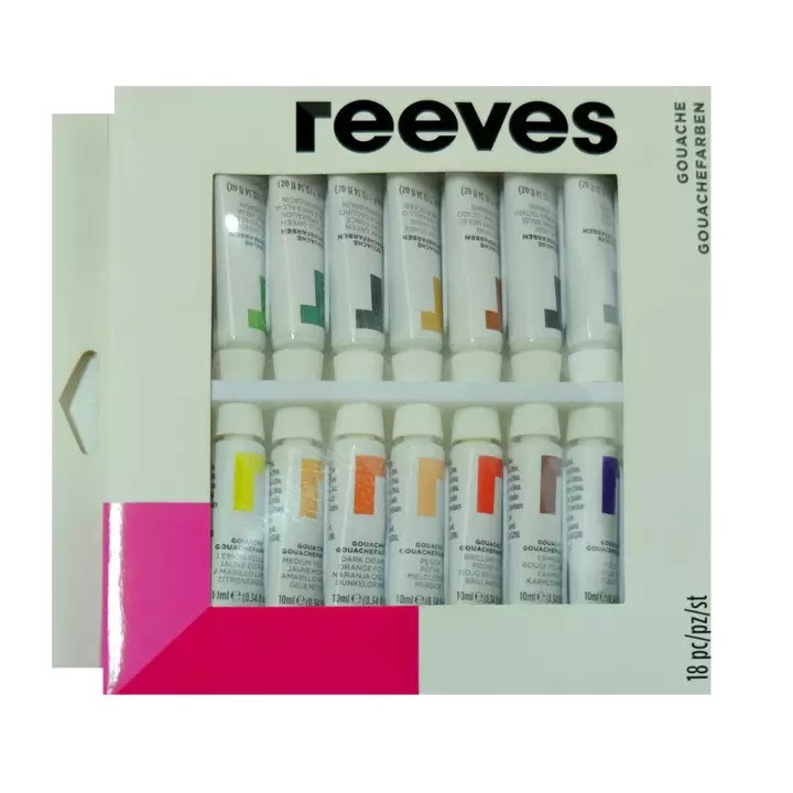 สีโปสเตอร์ Reeves 12 / 18 สี Poster Color Set | Shopee Thailand